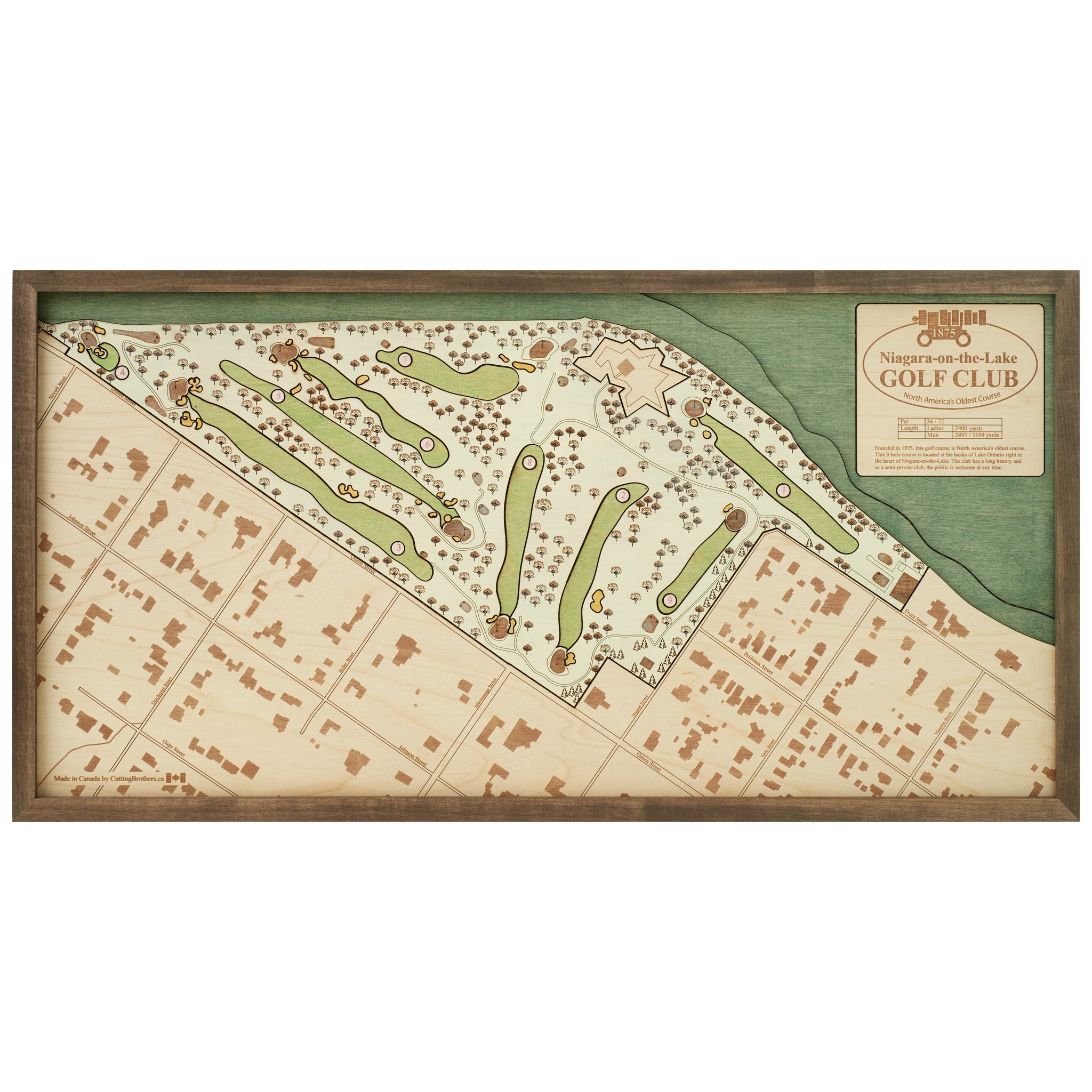 NOTL GOLF COURSE 3D WOODEN WALL MAP - Version M